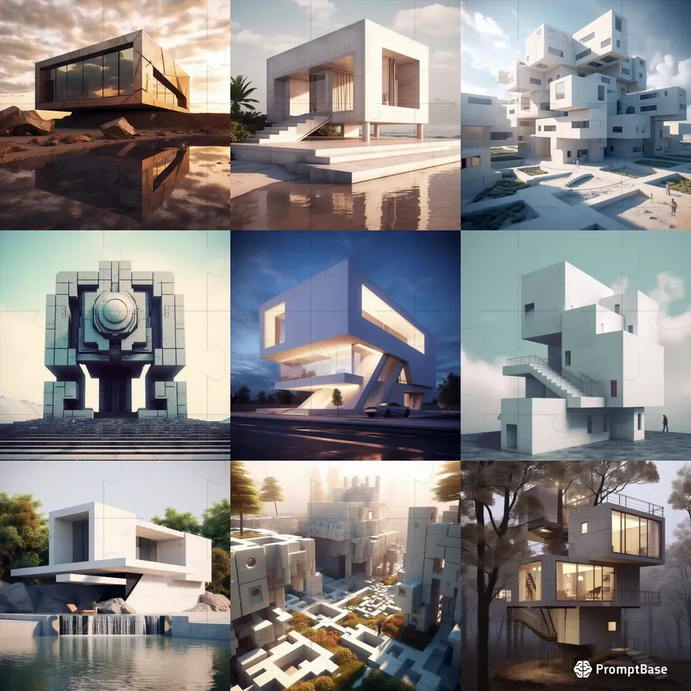 Minimalistic Mono Architectures Midjourney Prompt | PromptBase