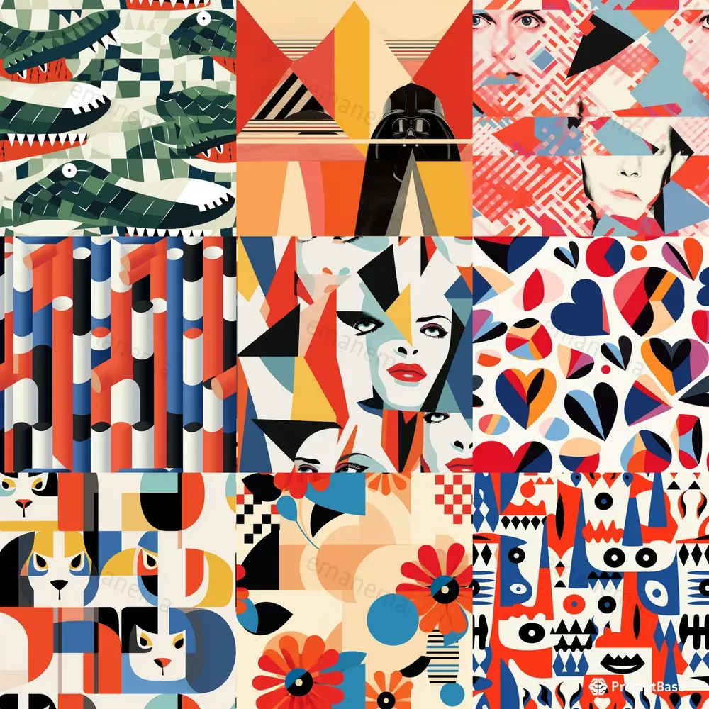 Bauhaus Collage Patterns Midjourney Prompt | PromptBase