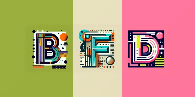 Modern Corporate Memphis Letter Logos DALL·E Prompt | PromptBase