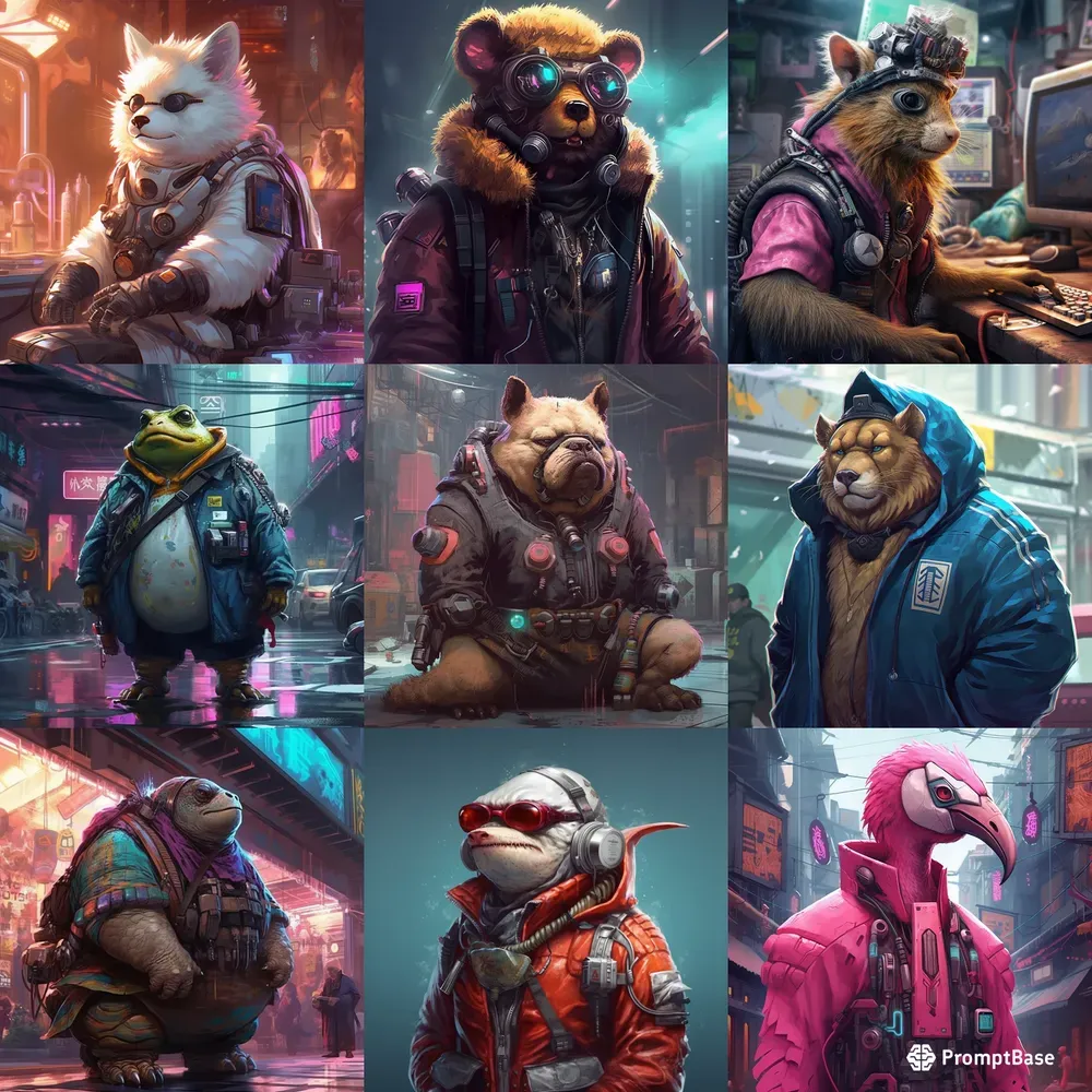 Cyberpunk Animals Midjourney Prompt | PromptBase