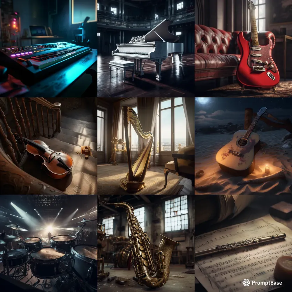 Instruments Musicals Midjourney Prompt | PromptBase