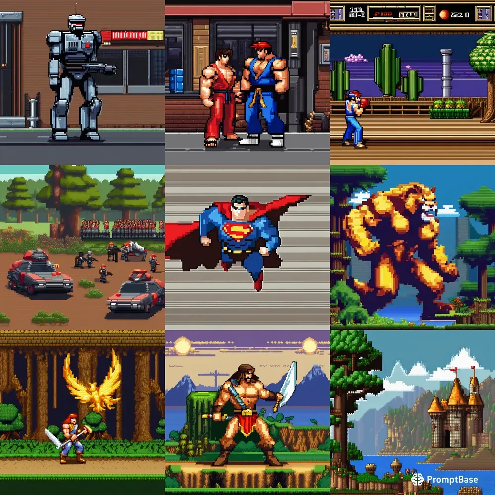 Nostalgia 8bit Nes Game Art Stable Diffusion Prompt | PromptBase