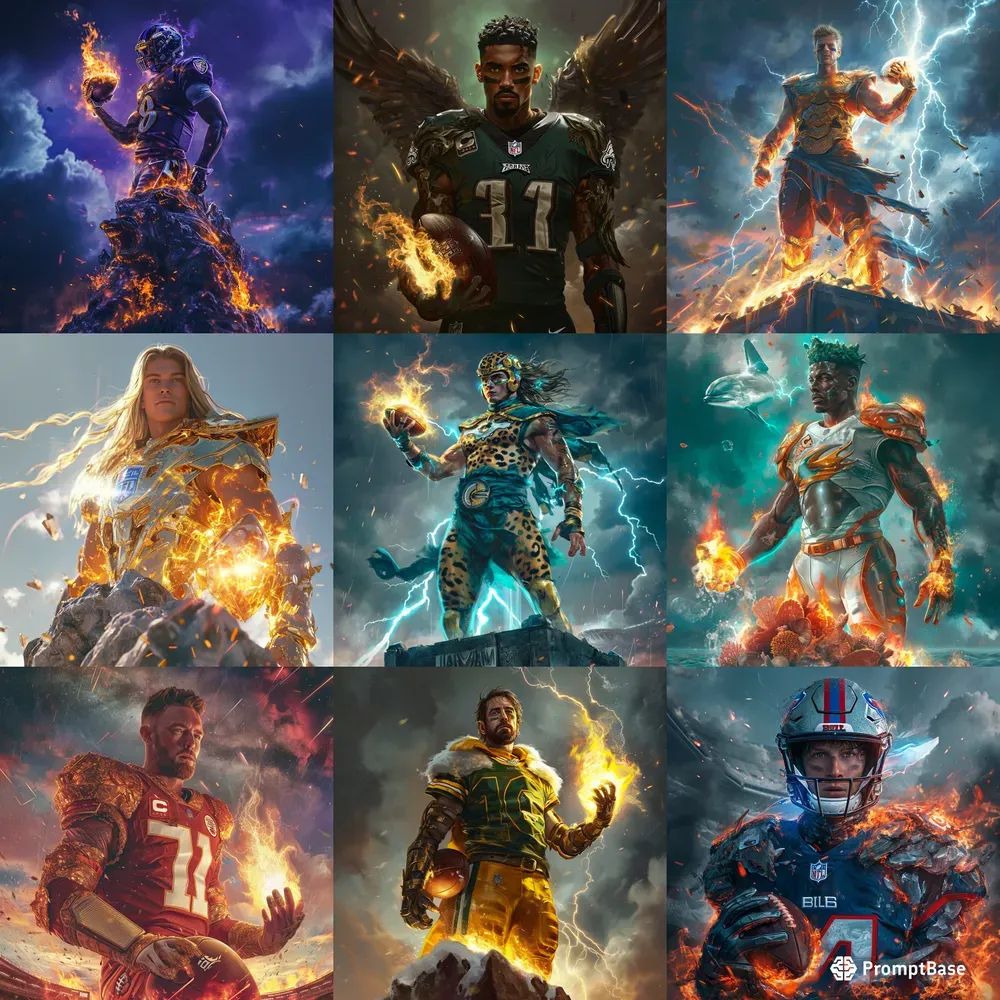 Nfl Players As Celestial Gods Midjourney Prompt | PromptBase
