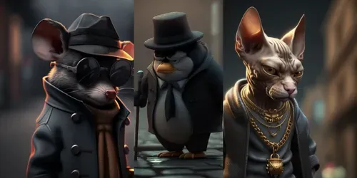 Cosmic Mafia Animal Bosses Midjourney Prompt | PromptBase