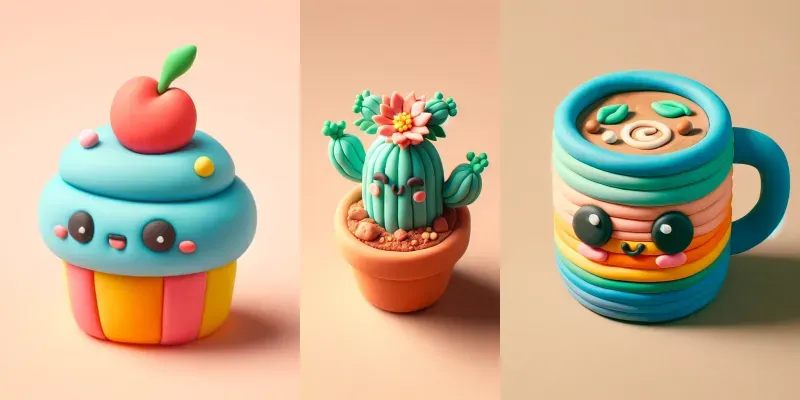 Cute Animated Objects Made Of Plasticine Generator App | PromptBase