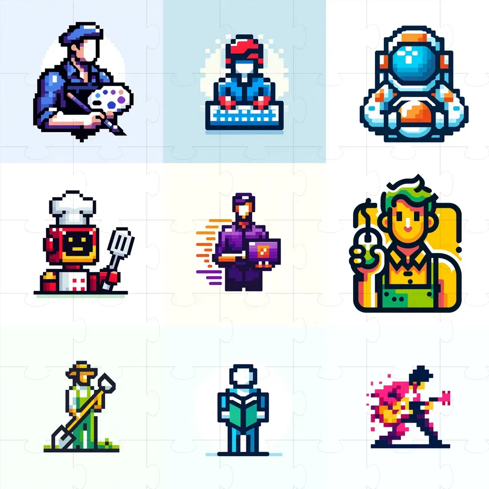 Business Pixel Logos DALL·E Prompt | PromptBase