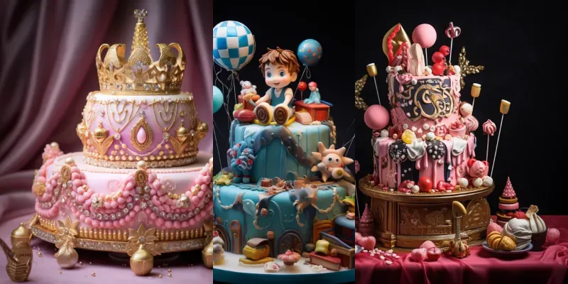 Professional Birthday Cakes Midjourney Prompt | PromptBase