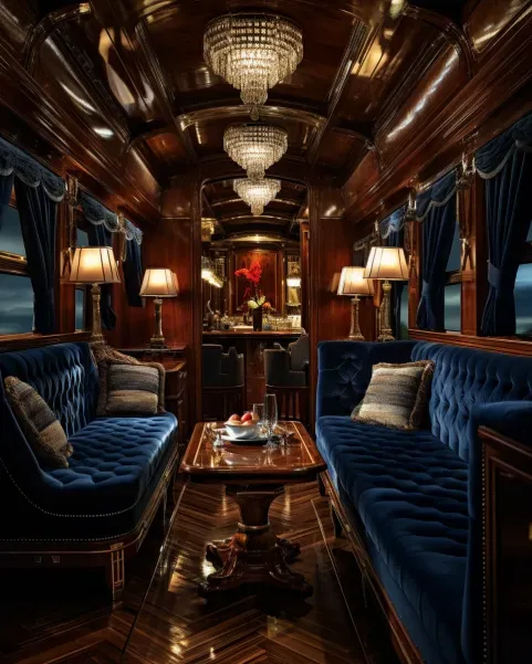 Luxury Train Car Interior Designs Midjourney Prompt | PromptBase