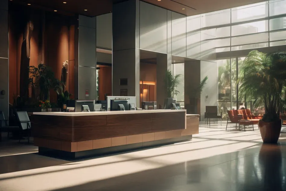 Hotel Lobby Design Concept Photos Midjourney Prompt | PromptBase