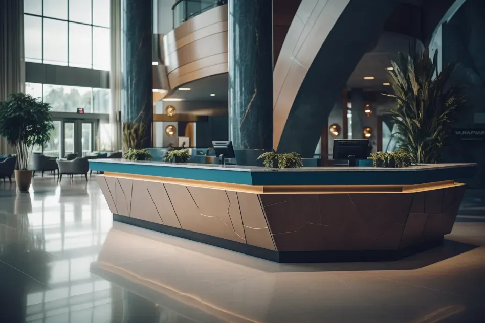 Hotel Lobby Design Concept Photos Midjourney Prompt | PromptBase