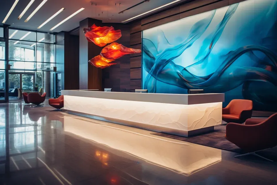 Hotel Lobby Design Concept Photos Midjourney Prompt | PromptBase