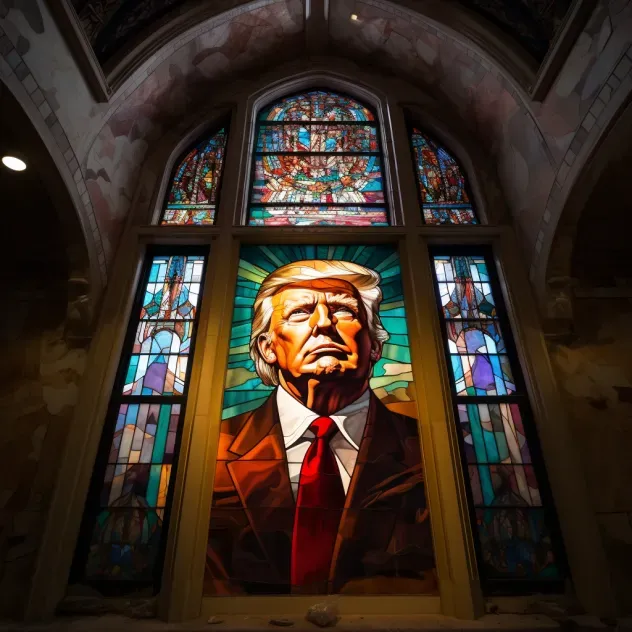 Stained Glass Celebrity Murals Midjourney Prompt | PromptBase