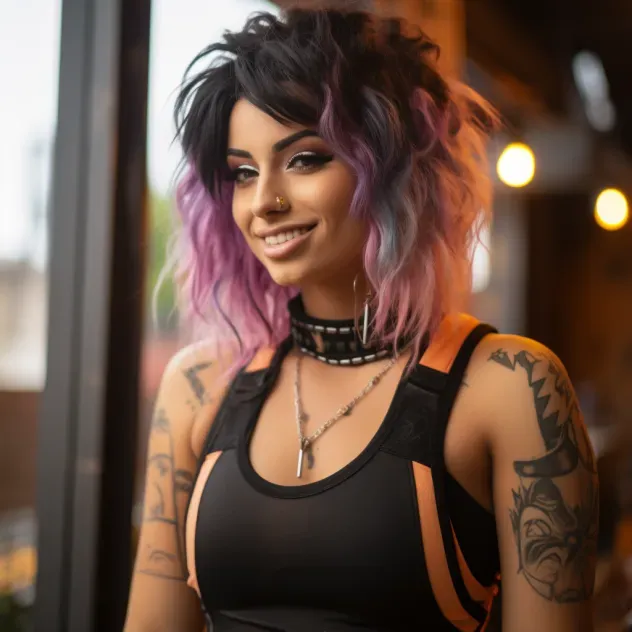 Flirty Emo Portraits Midjourney Prompt | PromptBase