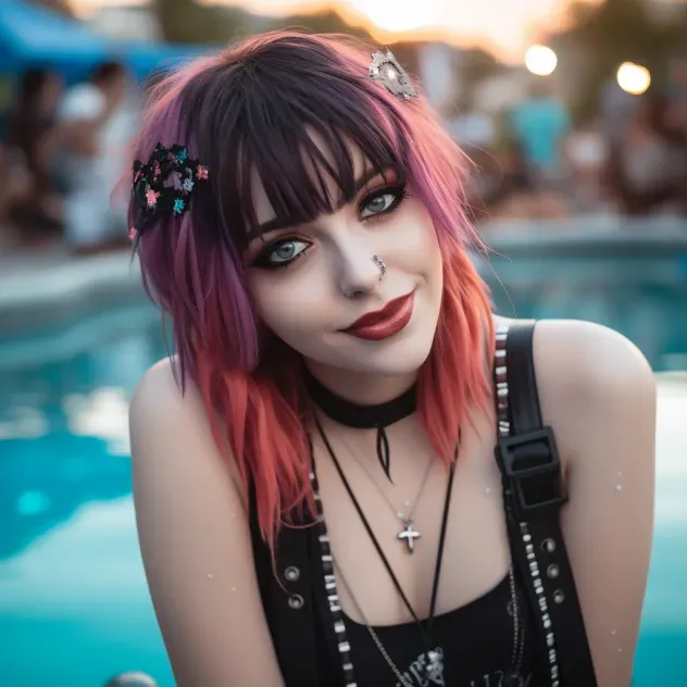 Flirty Emo Portraits Midjourney Prompt | PromptBase