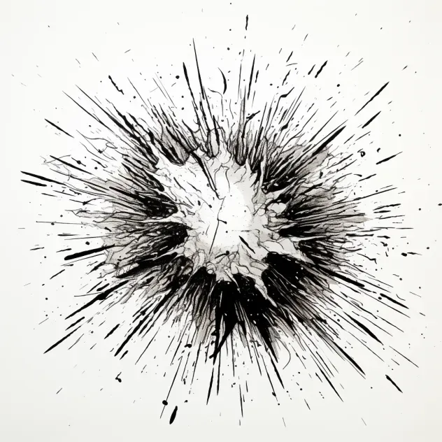 Exploding Ink Drawings Midjourney Prompt | PromptBase