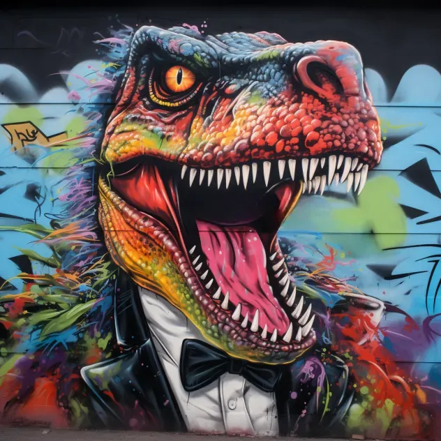 Stylish Animal Graffiti Designs Midjourney Prompt | PromptBase