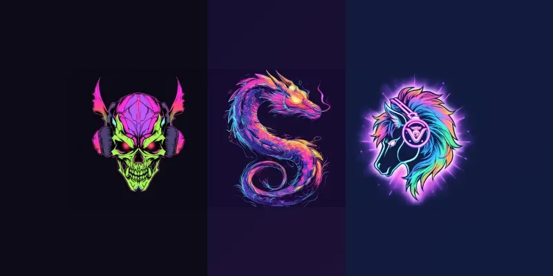 Neon E-sports Logos Midjourney Prompt | PromptBase