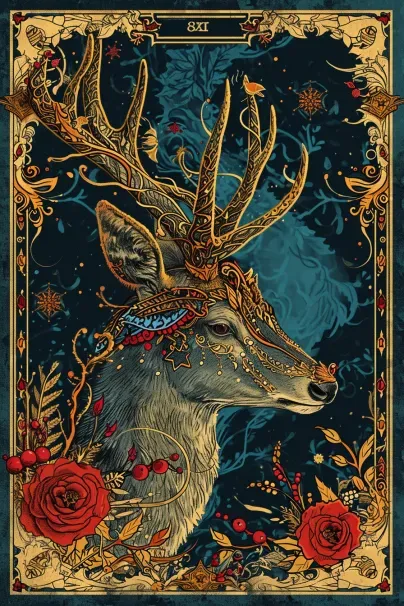 Christmas-themed Tarot Cards Midjourney Prompt | PromptBase