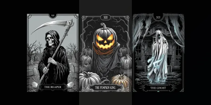 Spooky Halloween Oracle Tarot Cards Generator App | PromptBase