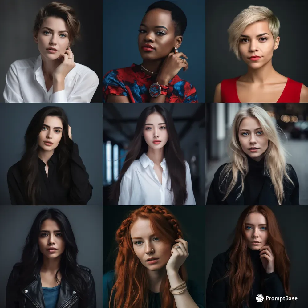 Realistic Women Portrait Photos Midjourney Prompt | PromptBase
