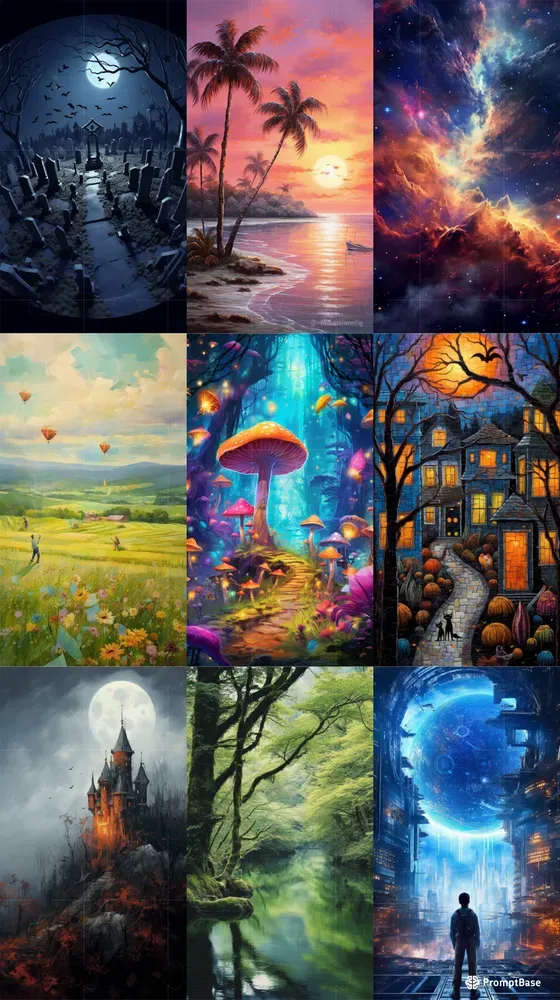Whimsical Fantasy Wallpapers Midjourney Prompt | PromptBase