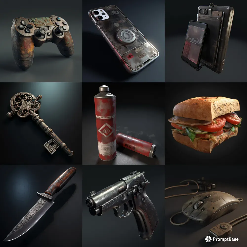 Resident Evil Style In Game Items Midjourney Prompt | PromptBase