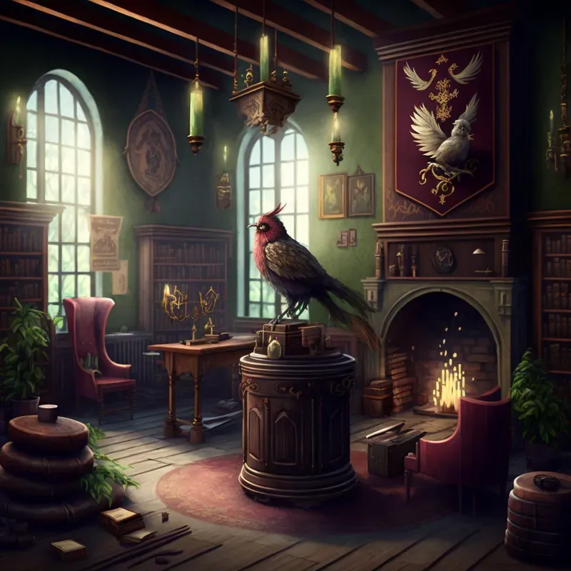 Wizard Common Rooms Midjourney Prompt | PromptBase