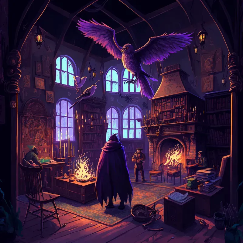 Wizard Common Rooms Midjourney Prompt | PromptBase