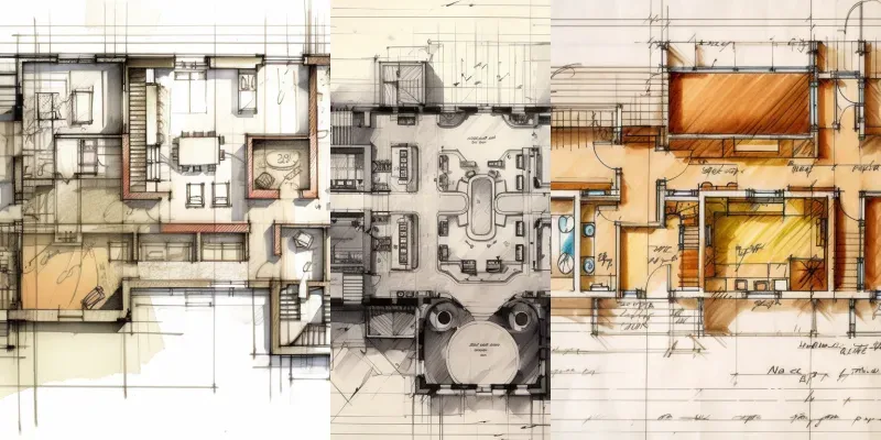 Linear House Plans Midjourney Prompt | PromptBase