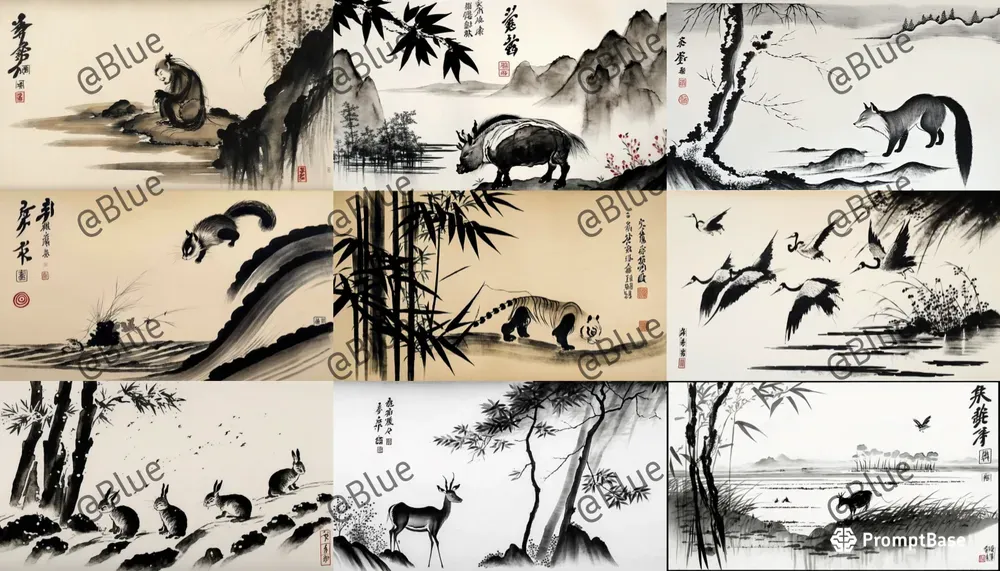 Traditional Chinese Ink Paintings Midjourney Prompt | PromptBase