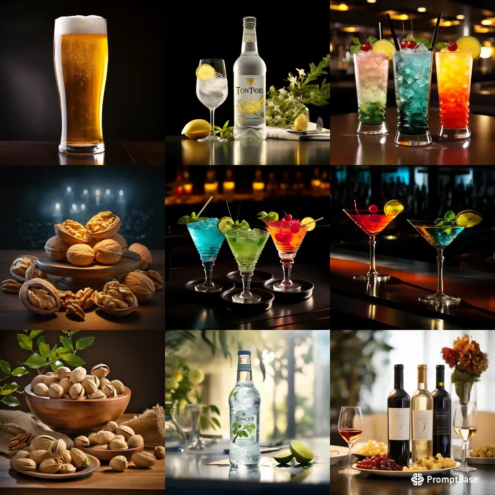 Advert Bar Drinks Selection Midjourney Prompt | PromptBase