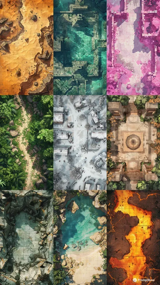 Tabletop DnD Terrain Jpg Maps Midjourney Prompt | PromptBase