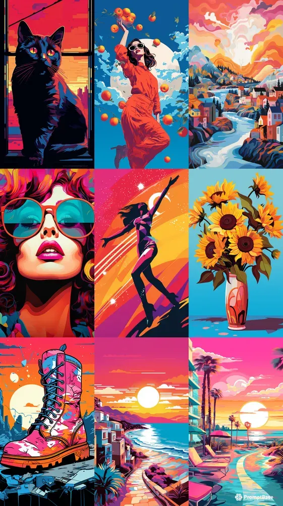 Psychedelic 70s Pop Art Posters Midjourney Prompt | PromptBase