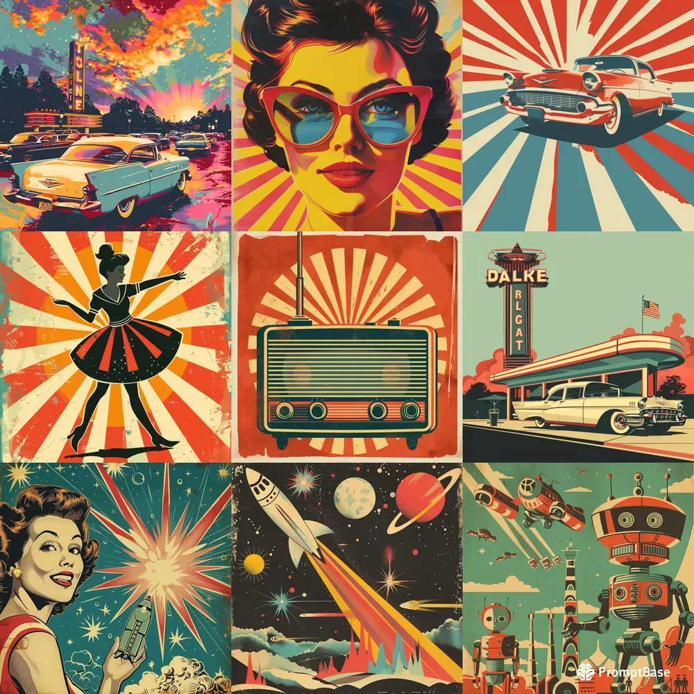 Old Vintage 1950s Retro Poster Midjourney Prompt | PromptBase