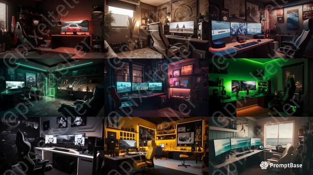 Innovative Gaming Room Inspirations Midjourney Prompt | PromptBase