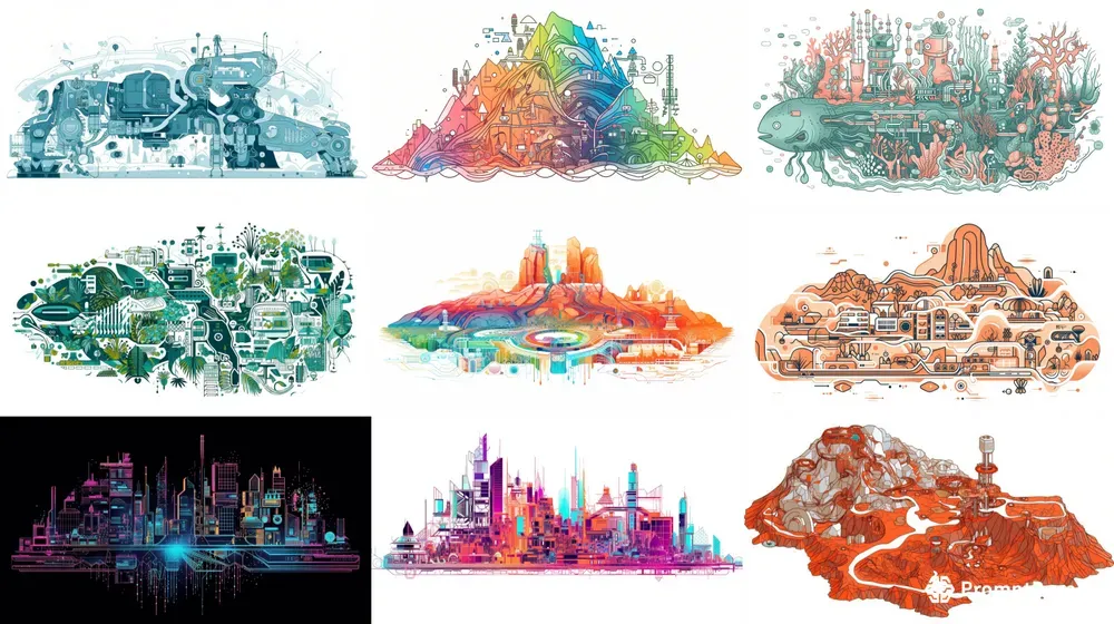 Complex Line Art Posters Midjourney Prompt | PromptBase