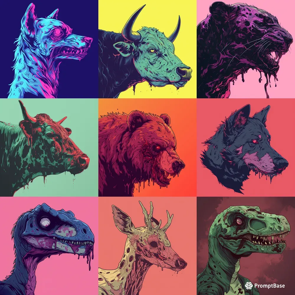 Monster Zombie Animal Pft NFT Art Midjourney Prompt | PromptBase