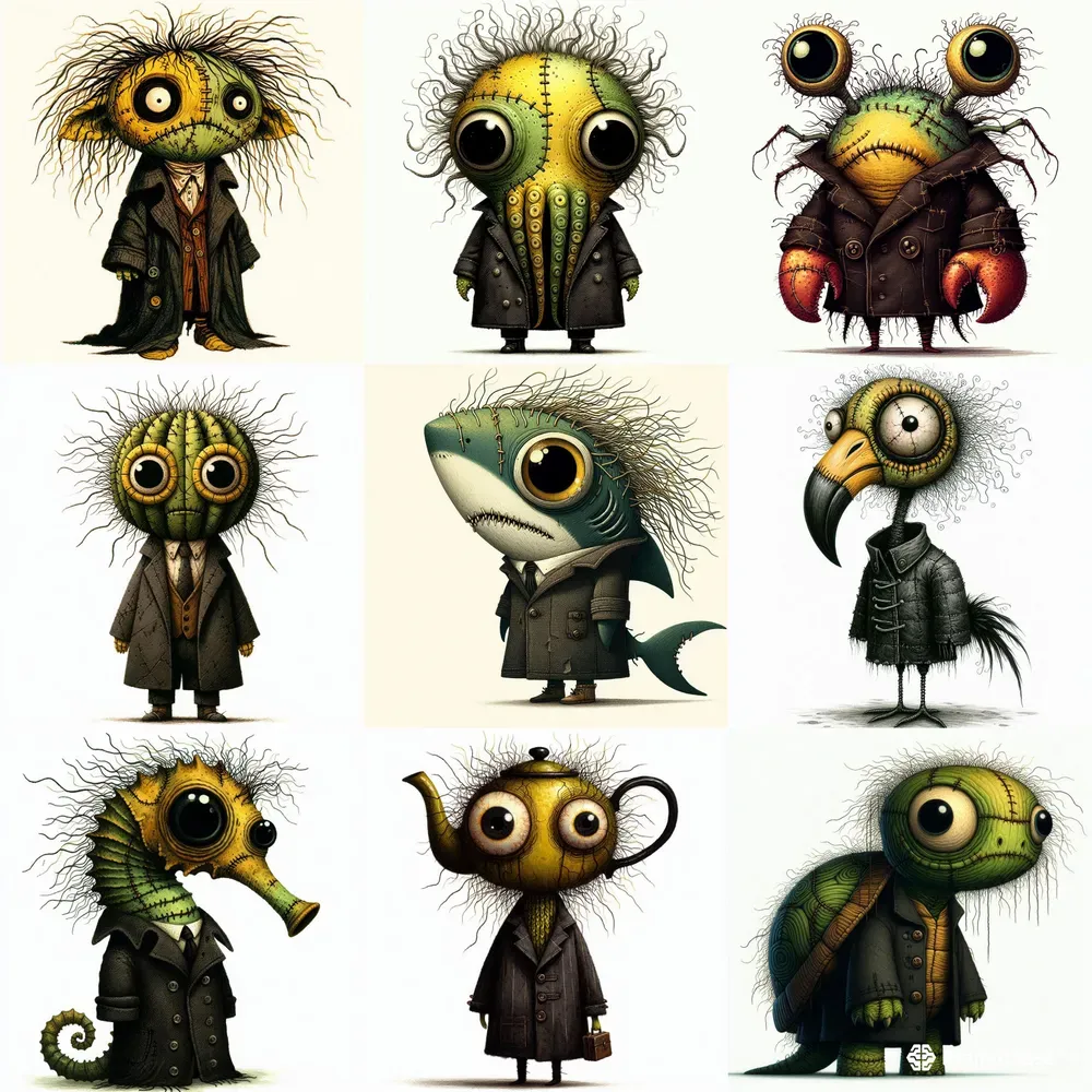 Quirky Patchwork Characters DALL·E Prompt | PromptBase