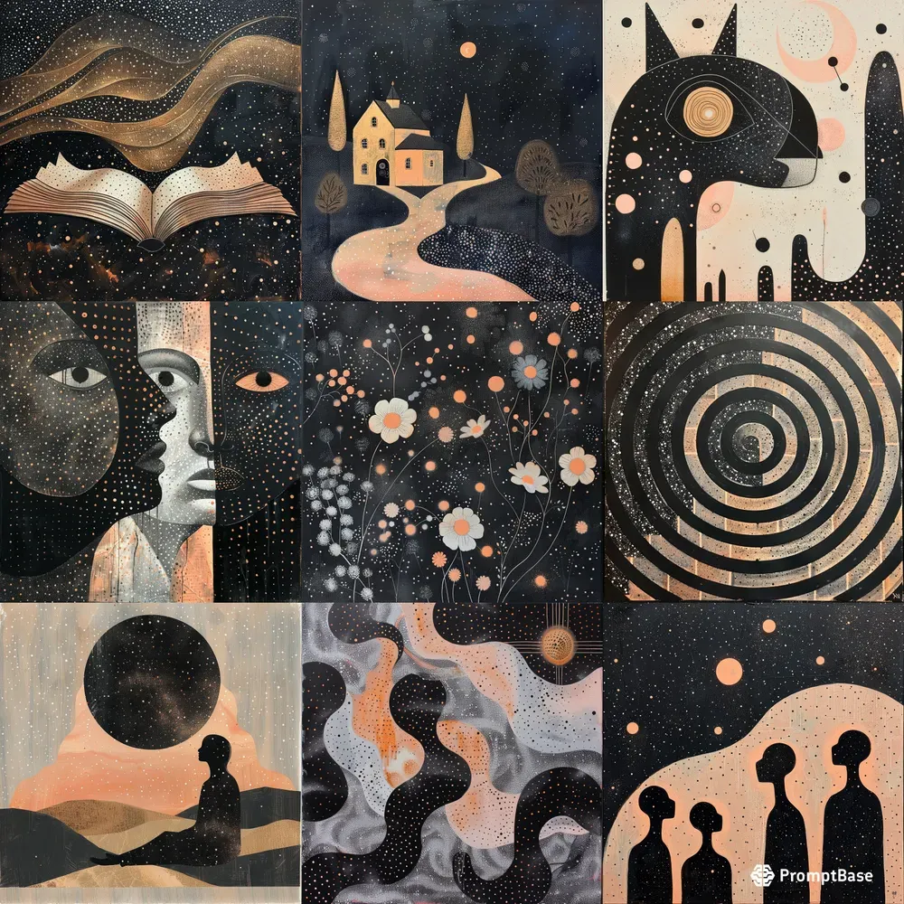 Starry Surreal Paintings Midjourney Prompt | PromptBase