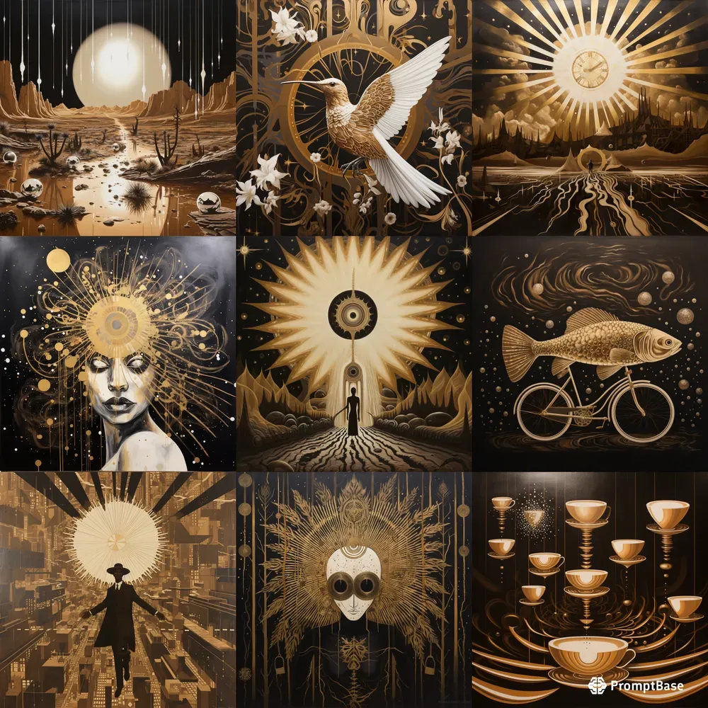 Folklore Gold Gaze Neo Pop Art Midjourney Prompt | PromptBase