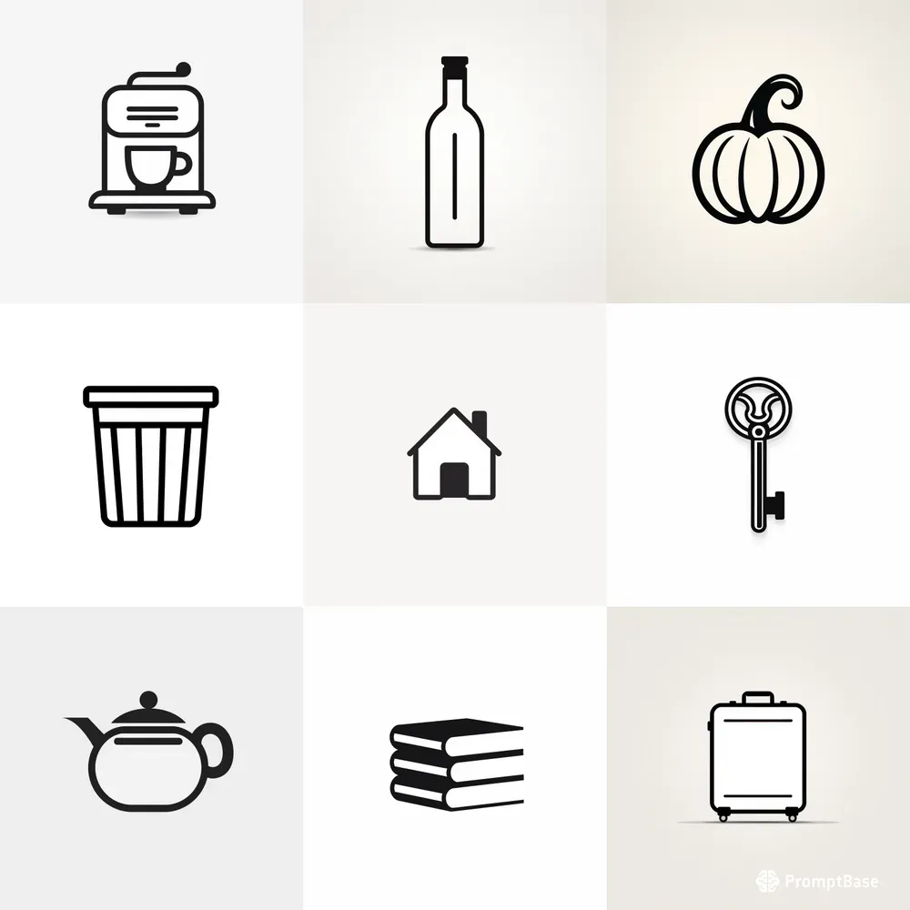 Simple Black White Icon Designs Midjourney Prompt | PromptBase Simple Black White Icon Designs Midjourney Prompt | PromptBase
