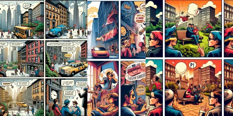 Dynamic Comic Strip Style DALL·E Prompt | PromptBase