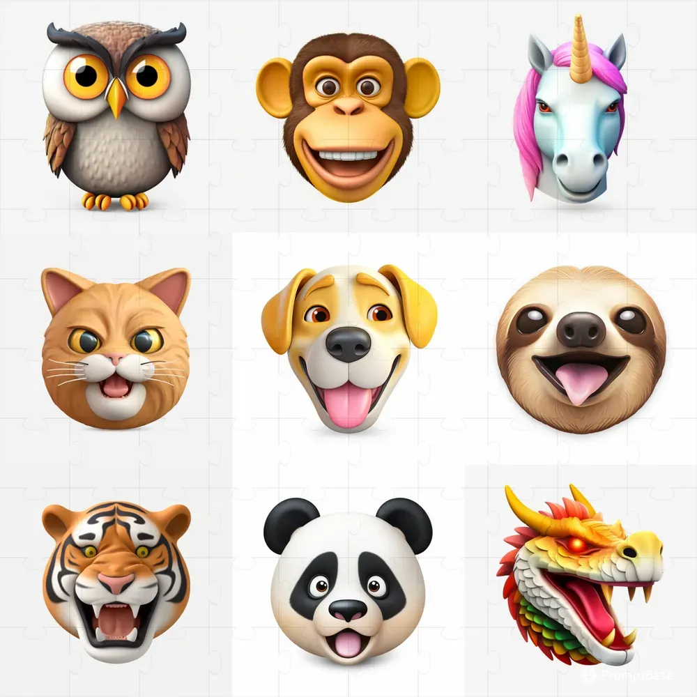Animal Emojis Midjourney Prompt | PromptBase