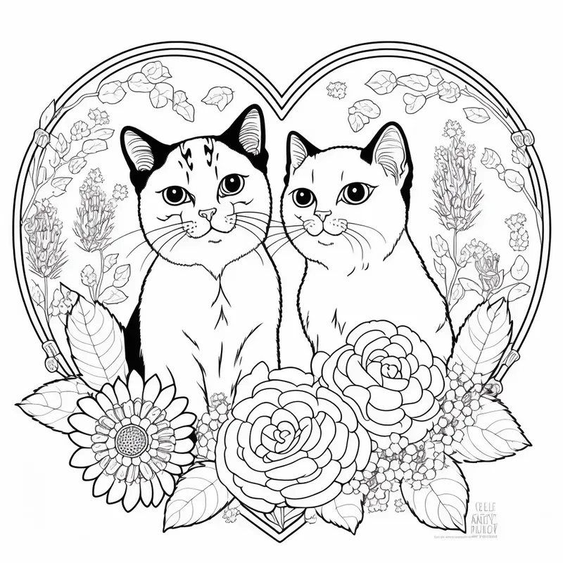 Animal Couple Coloring Pages For Kids Midjourney Prompt | PromptBase