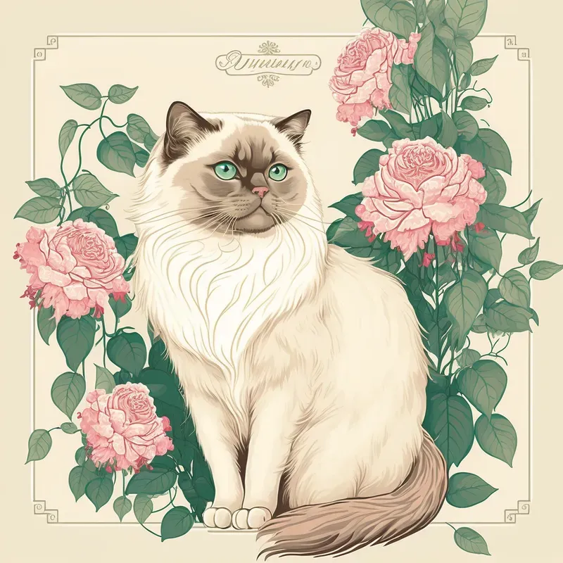 Floral Cats Portraits Midjourney Prompt Promptbase