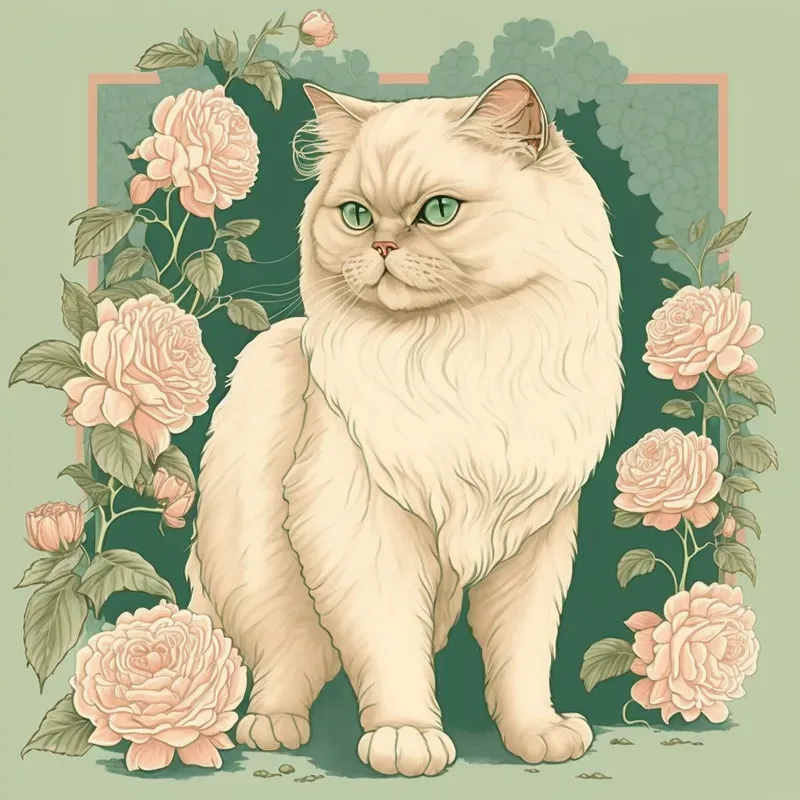 Floral Cats Portraits Midjourney Prompt Promptbase