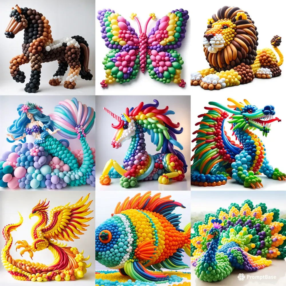 Colorful Balloon Art DALL·E Prompt | PromptBase