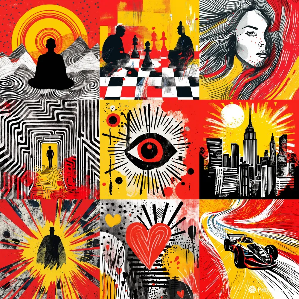 Expressive Maximalism Art Posters Midjourney Prompt | PromptBase