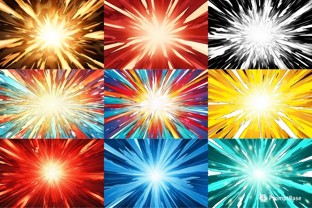 Anime Mange Explosion Frames Midjourney Prompt | PromptBase