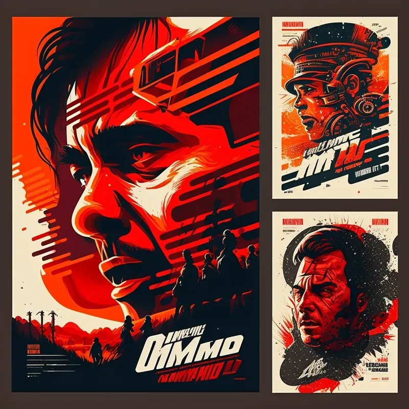 Retro Contrast Movie Posters Midjourney Prompt | PromptBase